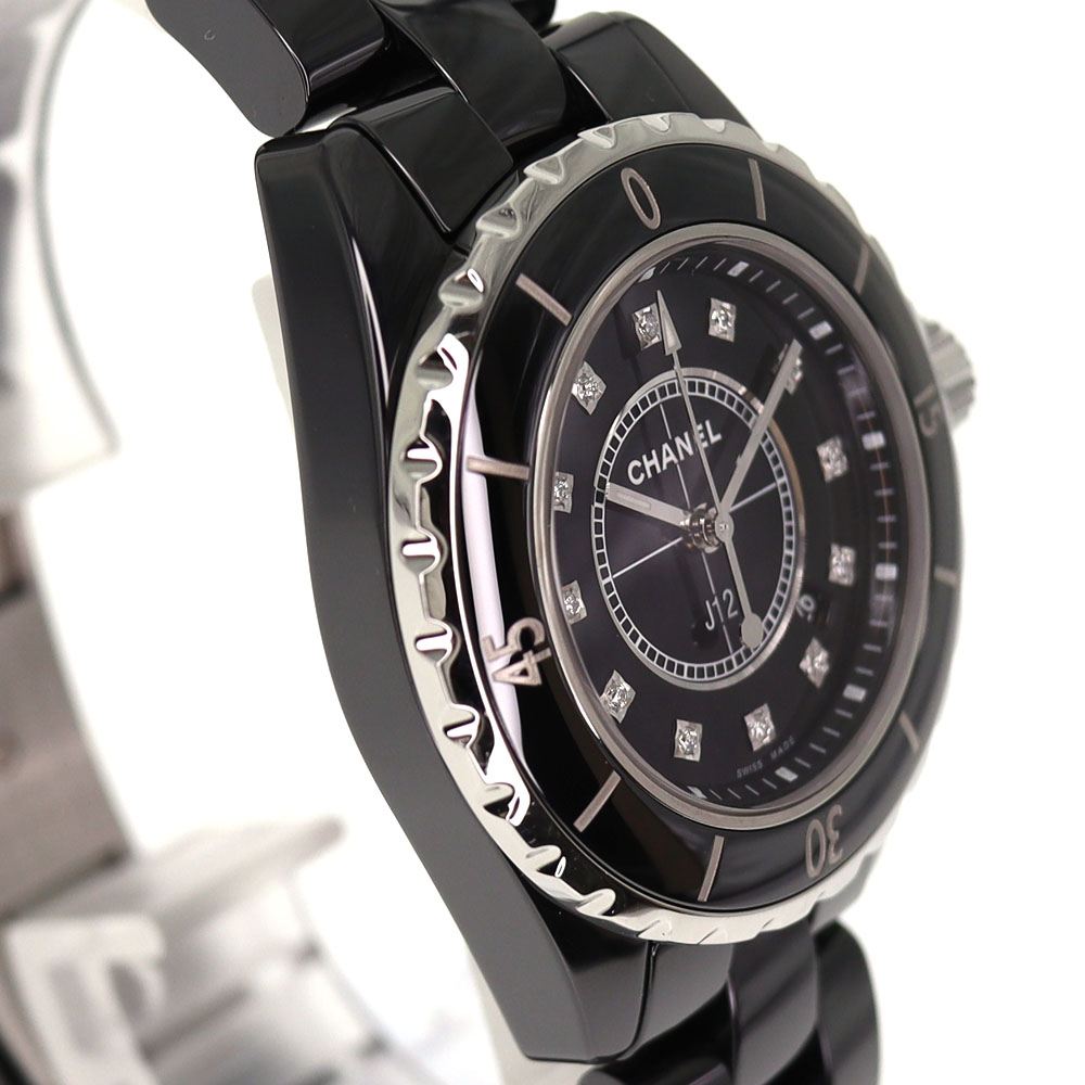 質屋かんてい局オンラインショップ / シャネル Chanel H1625 J12 12Pダイヤ ブラック 【中古】