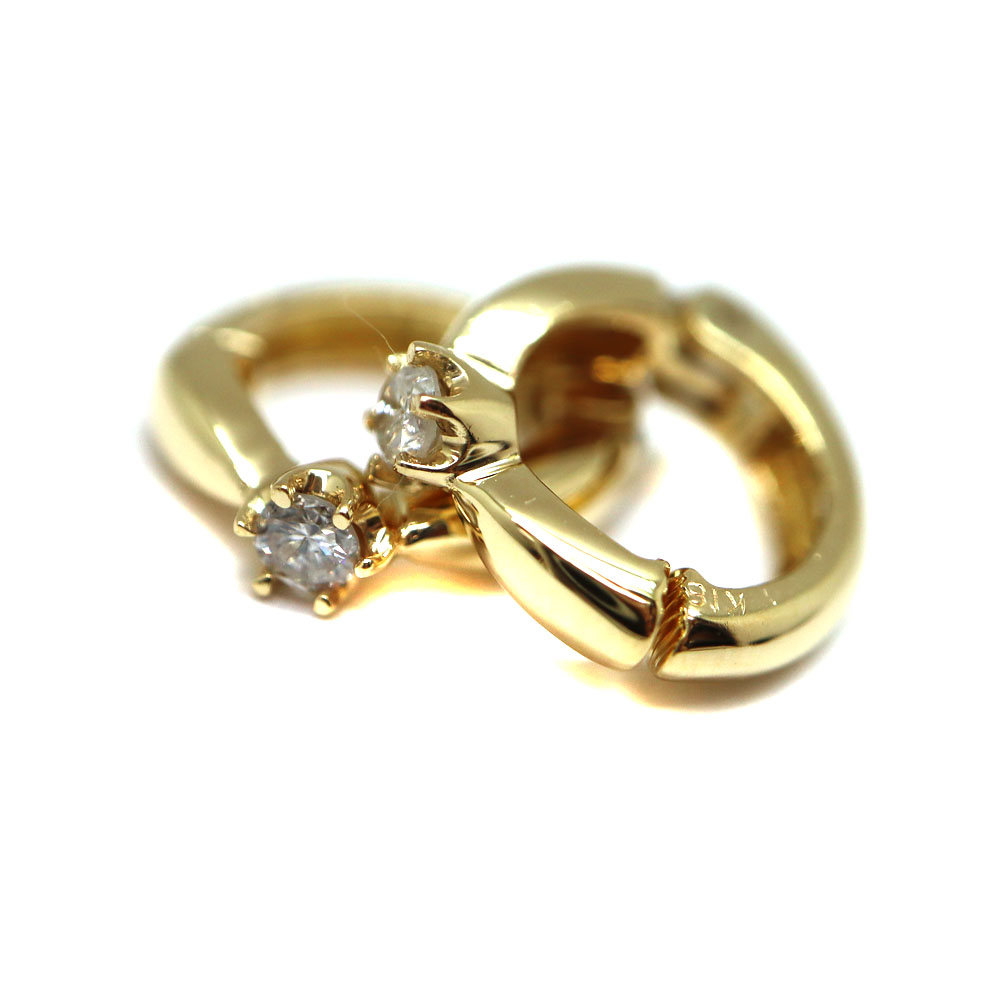 質屋かんてい局オンラインショップ / K18 18金 D0.05ct×2 イヤリング ゴールド 【中古】