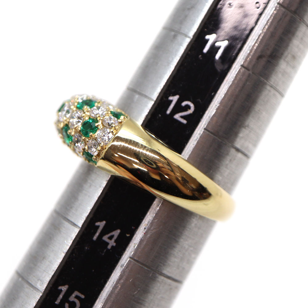 質屋かんてい局オンラインショップ / K18【18金】 E0.454/D1.00ctリング 指輪 金 ゴールド エメラルド ダイヤモンド 約13号 6.4g ジュエリー 宝石 レディース【中古 ...