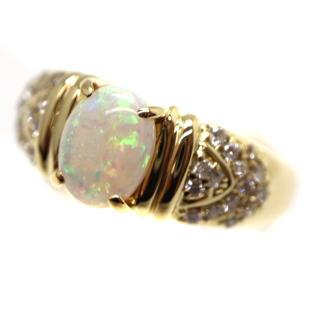 質屋かんてい局オンラインショップ / K18【18金】 OP0.72/D0.25ctリング 指輪 金 ゴールド オパール ダイヤモンド 約11号 6.6g ジュエリー 宝石 レディース【中古 ...