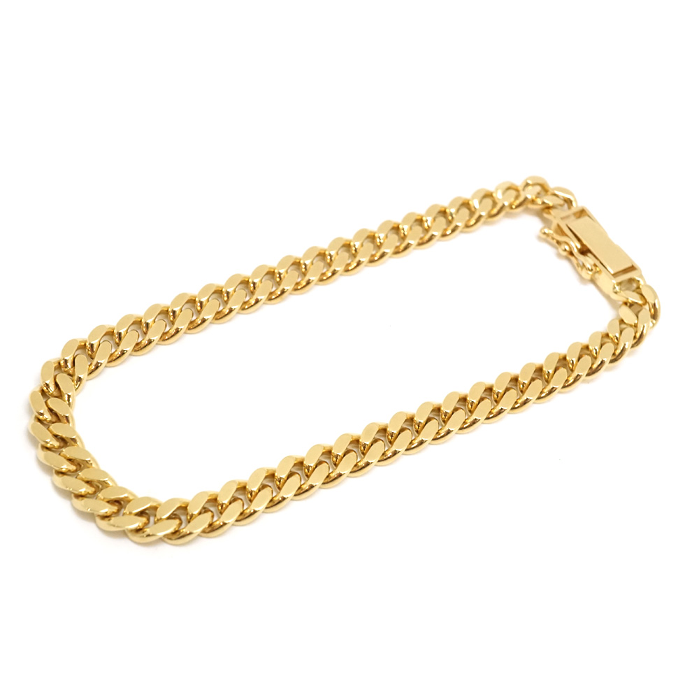 質屋かんてい局オンラインショップ / K18【18金】2メンブレスレット 49.5g 19cm 2面 編込 喜平 シンプル ゴールド ユニセックス チェーン メンズ レディース【中古】USED ...