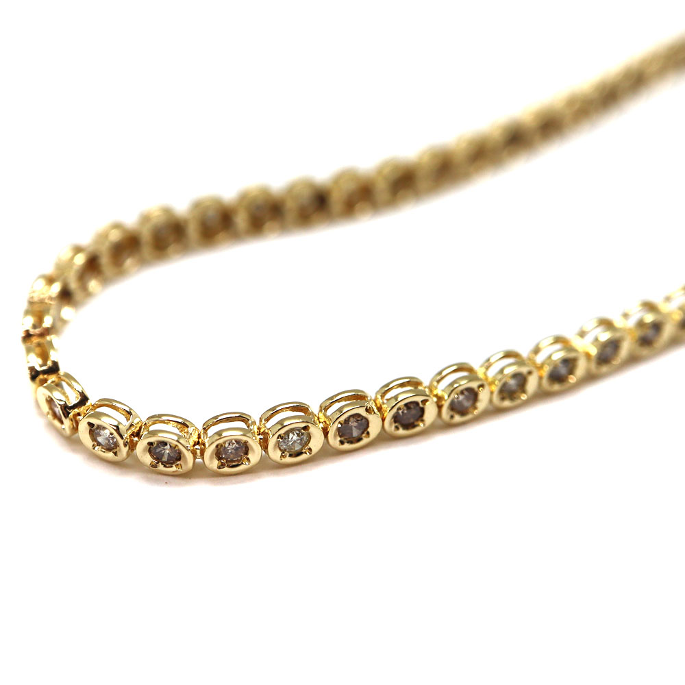 質屋かんてい局オンラインショップ / 18金 K18 D1.00ct テニスブレスレット ダイヤモンド 【中古】