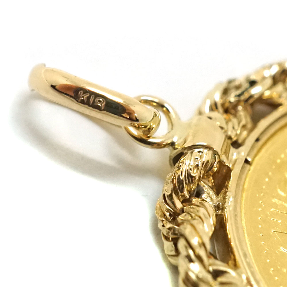 質屋かんてい局オンラインショップ / K24 K18 ナゲットコイン1/10oz付き ペンダントトップ 純金 ゴールド【中古】