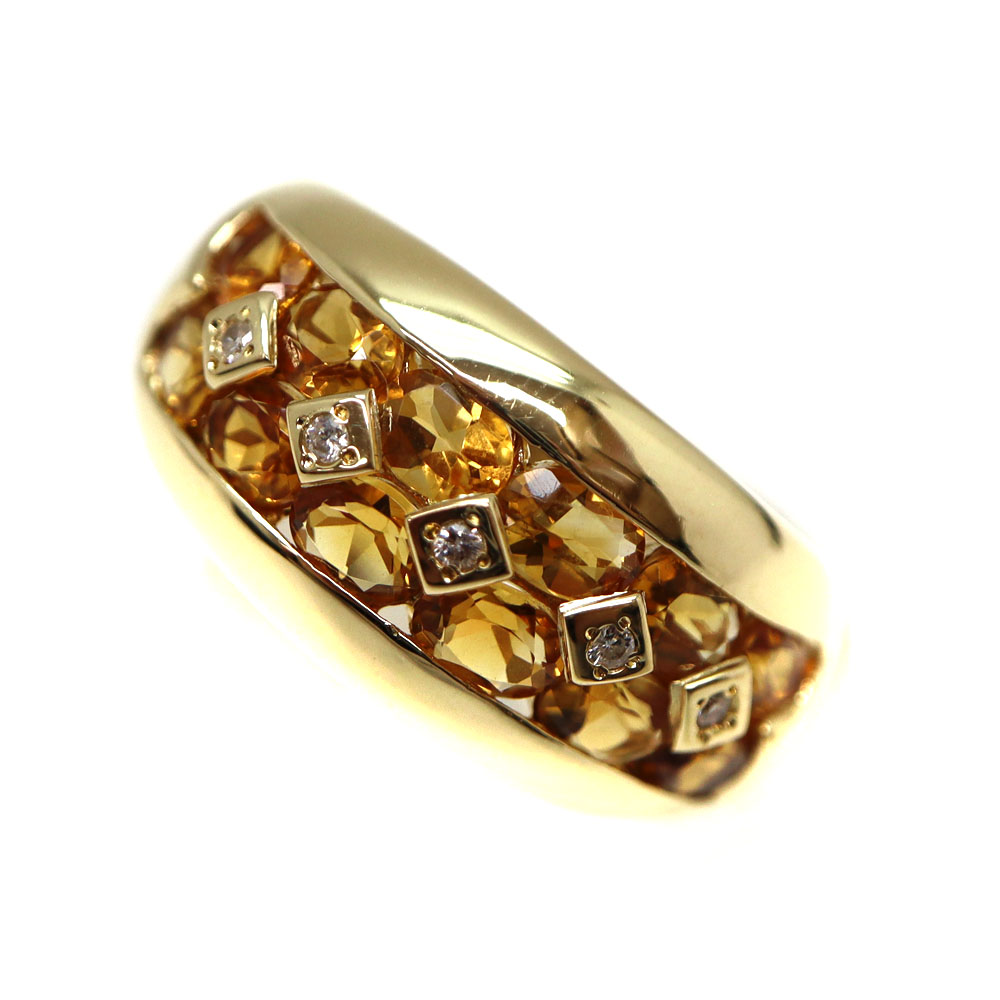 質屋かんてい局オンラインショップ / K18【18金】D0.03ctリング 指輪 金 ゴールド ダイヤモンド 色石付 約12号 6.0g レディース【中古】新品仕上げ済み USED-9 質屋 ...