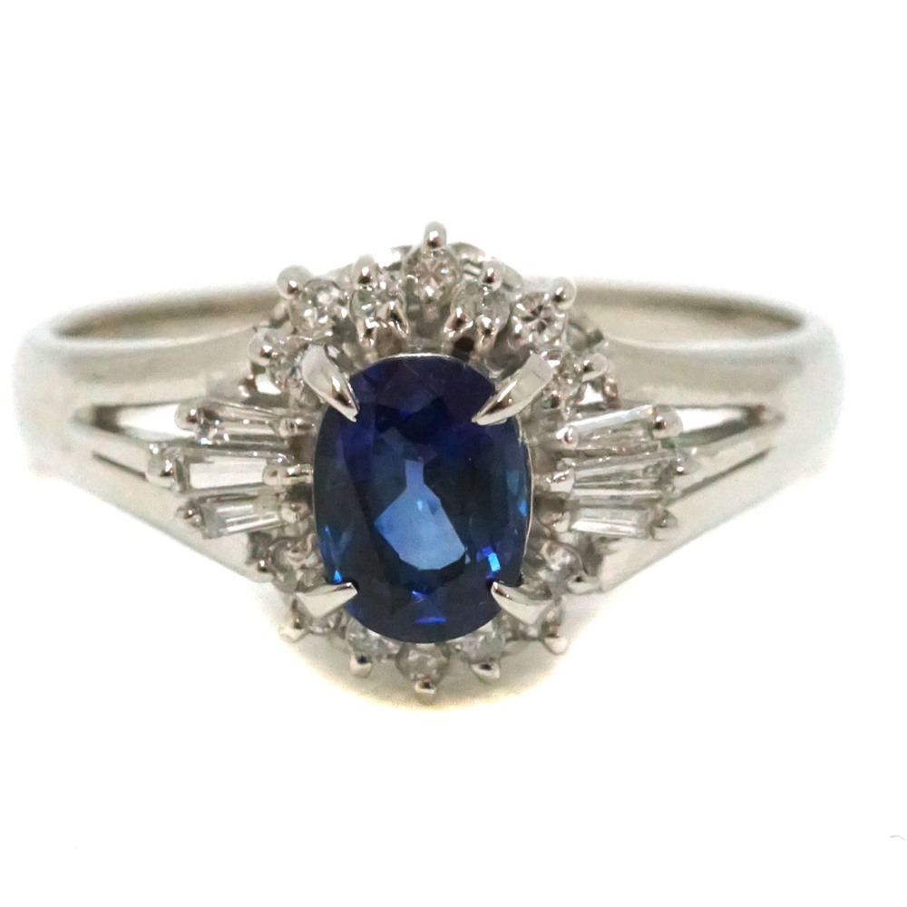 質屋かんてい局オンラインショップ / プラチナ Pt900 サファイア ダイヤモンド リング 指輪【中古】