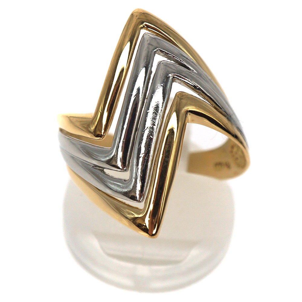 質屋かんてい局オンラインショップ / K18【18金】/Pt900【プラチナ900】デザインリング コンビ 指輪 約:12.5号 gold ...