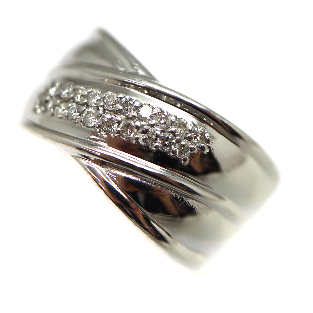 質屋かんてい局オンラインショップ / 18金ホワイトゴールド K18WG D0.20ctリング 指輪 ダイヤモンド 【中古】
