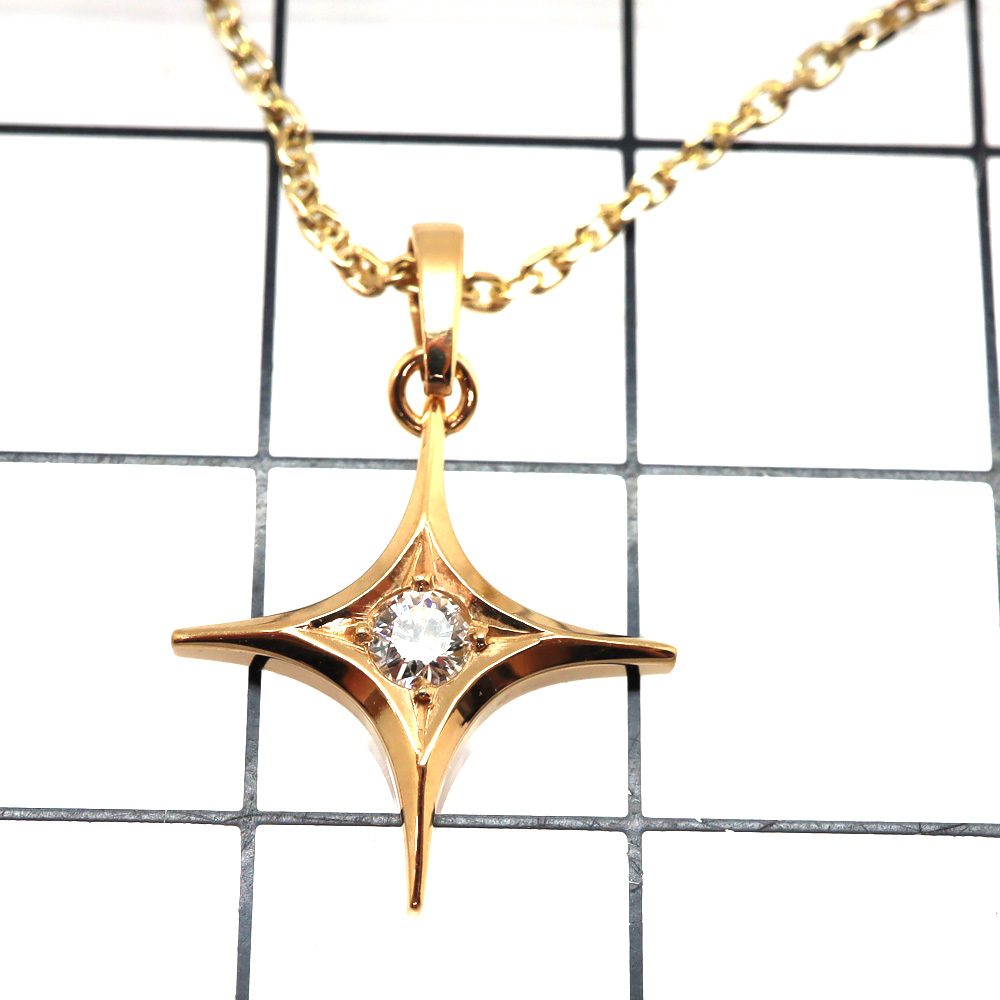 質屋かんてい局オンラインショップ / 18金 K18 D0.07ct ネックレス ゴールド ダイヤモンド 【中古】