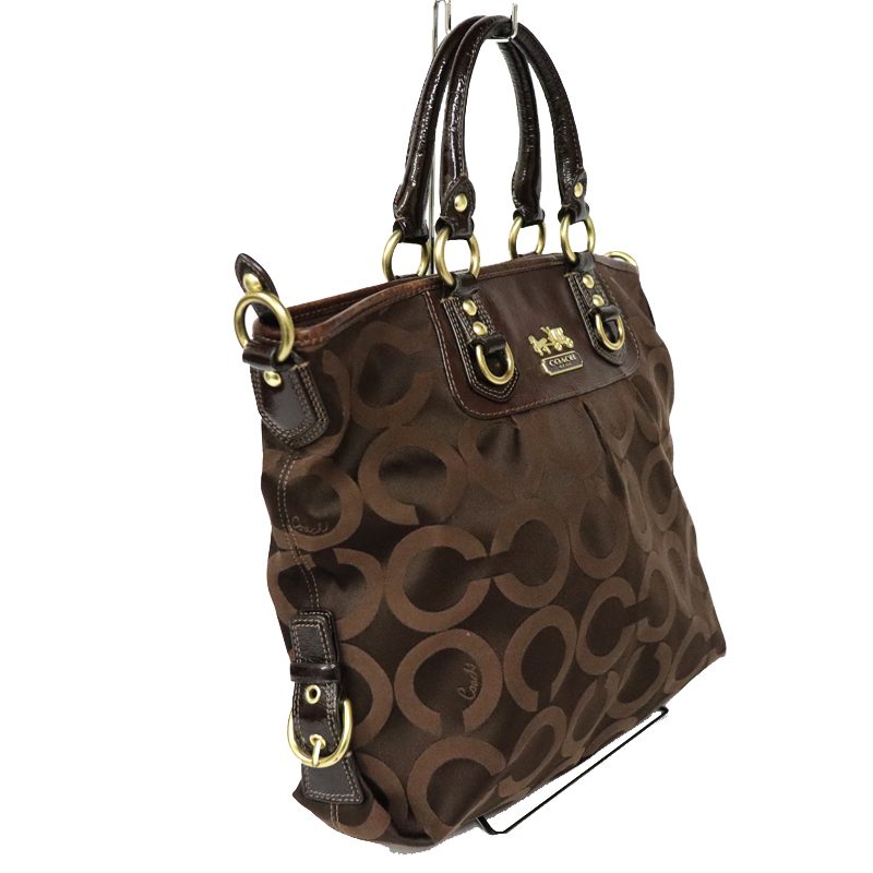 質屋かんてい局オンラインショップ / COACH【 コーチ】12963 ハンドバッグ オプアート ブラウン 通勤 通学 カジュアル レディース ...