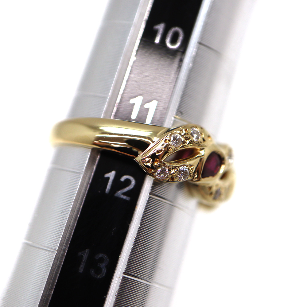 質屋かんてい局オンラインショップ / 18金 K18 R0.19/D0.25ctリング 指輪 ルビー ダイヤモンド【中古】
