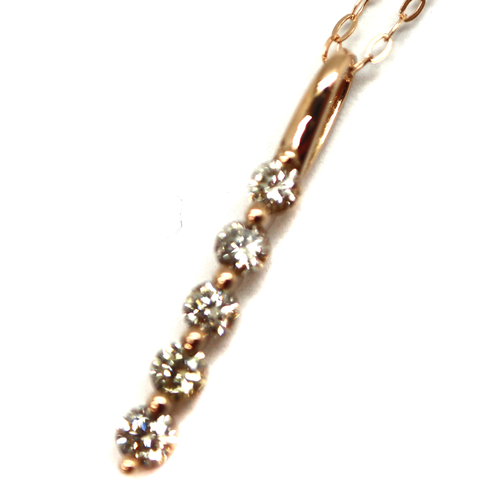 質屋かんてい局オンラインショップ / K18PG【18金/ピンクゴールド】 D0.30ctネックレス 金 ピンクゴールド ダイヤモンド 最大約45.0cm 1.5g ジュエリー 宝石 ...
