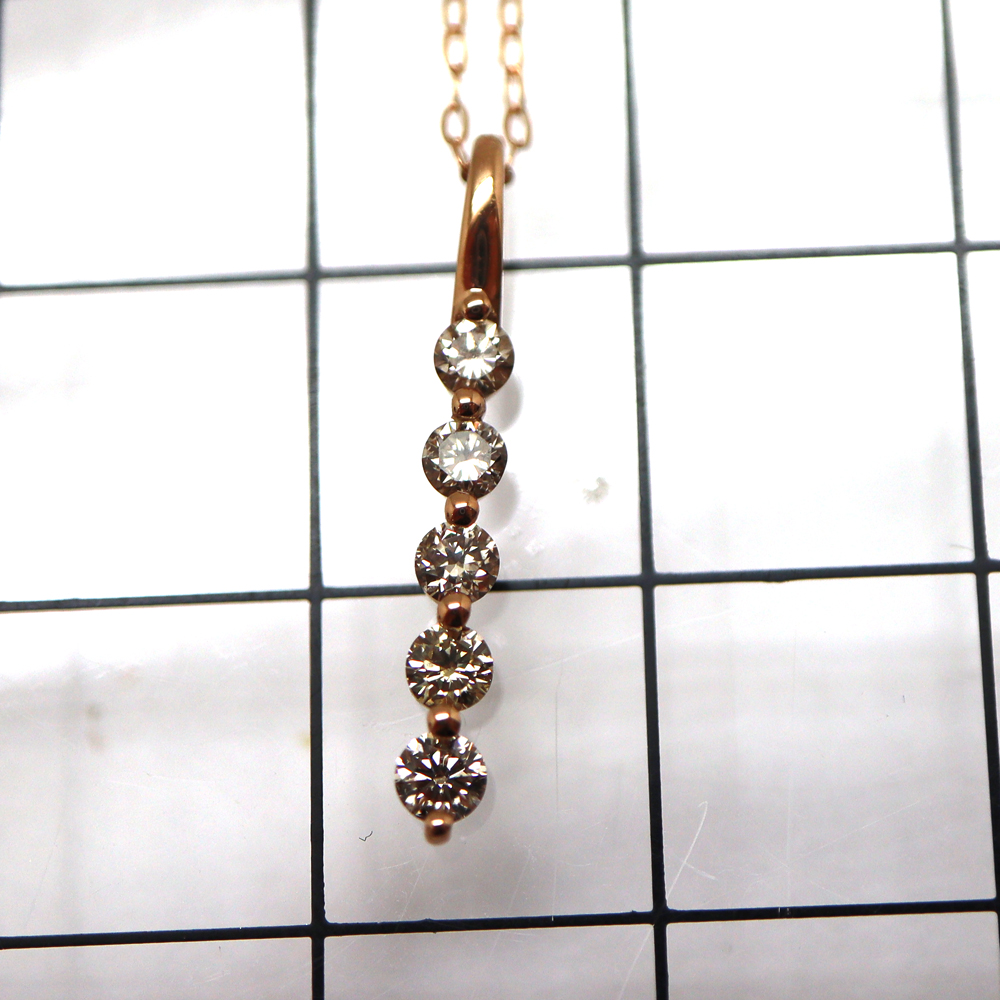 質屋かんてい局オンラインショップ / K18PG【18金/ピンクゴールド】 D0.30ctネックレス 金 ピンクゴールド ダイヤモンド 最大約45.0cm 1.5g ジュエリー 宝石 ...