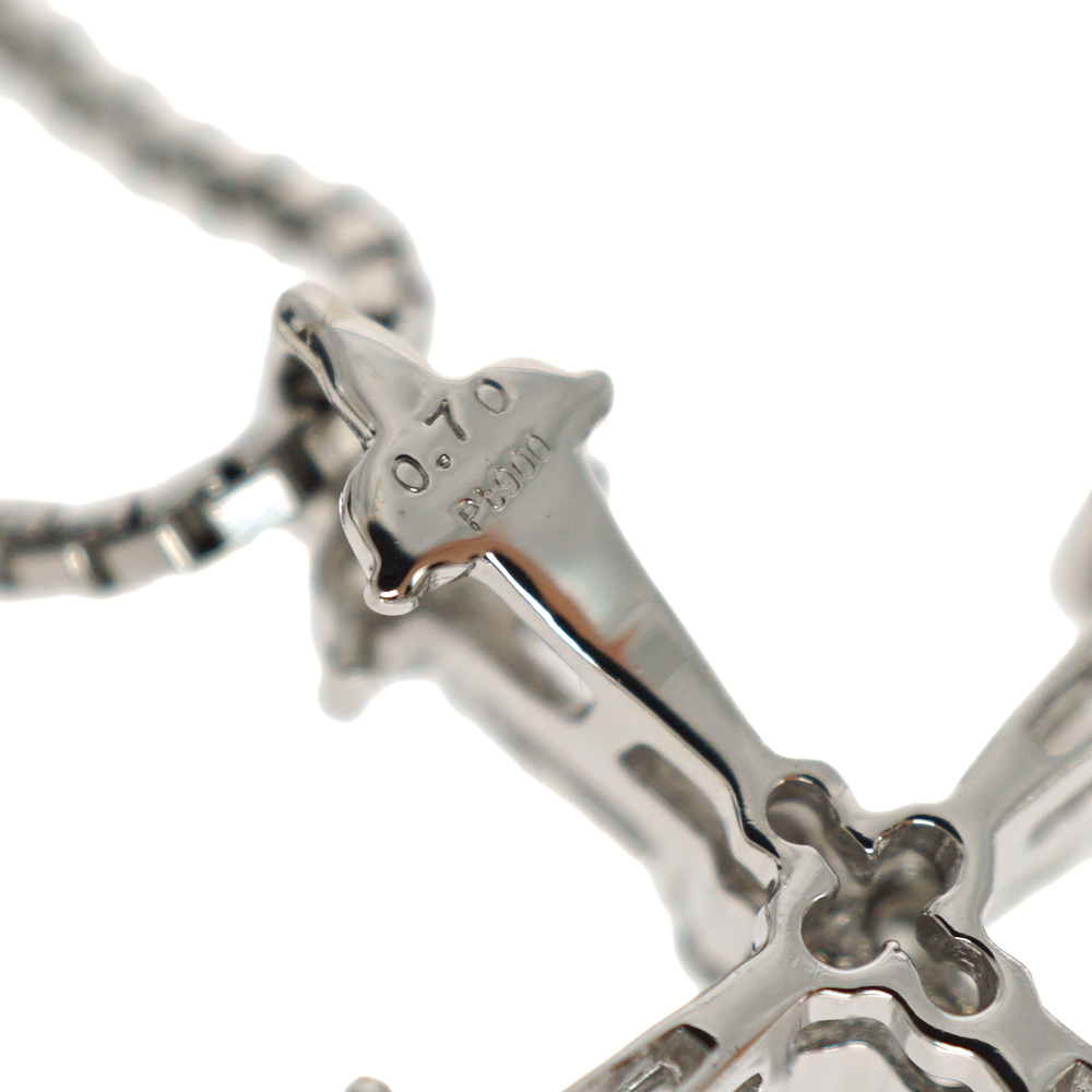 質屋かんてい局オンラインショップ / Pt850【プラチナ850】ダイヤ0.70t付きクロストップネックレス ペンダント 十字架 首飾り 首回り約49cm 白金 platinum cross ...