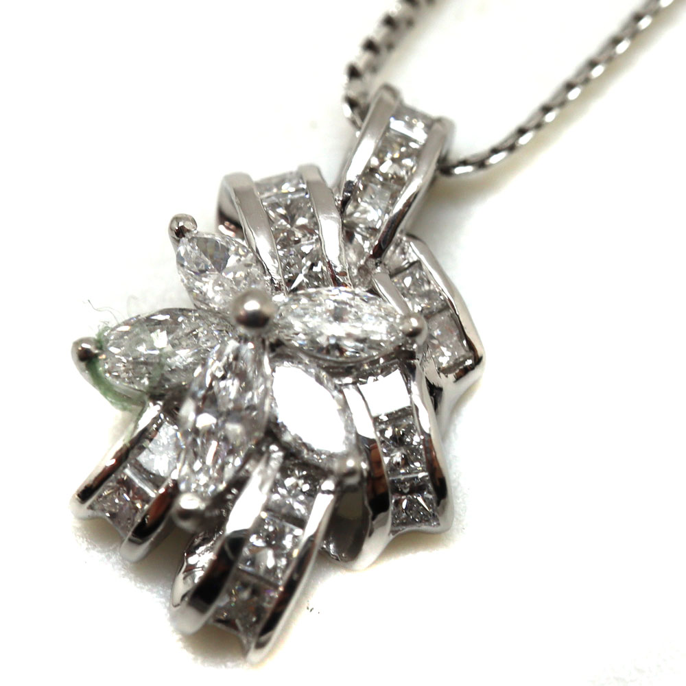 質屋かんてい局オンラインショップ / Pt850 トップPt900【プラチナ850/プラチナ900】D1.20ctネックレス プラチナ ダイヤモンド 約40.0cm 7.6g ジュエリー 宝石 ...