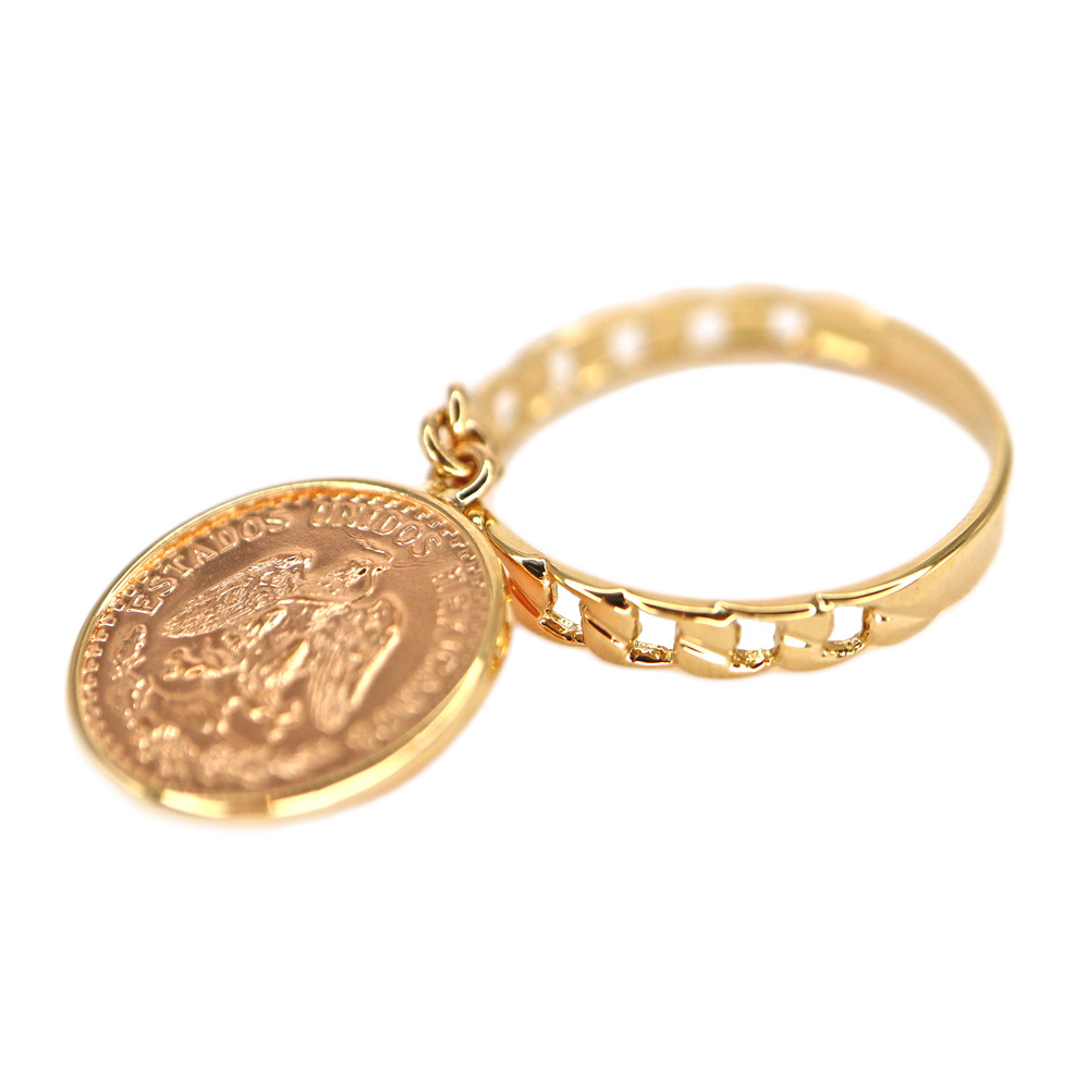 質屋かんてい局オンラインショップ / K18 18金 K21.6コイントップ付リング 3.0g 約10号【中古】