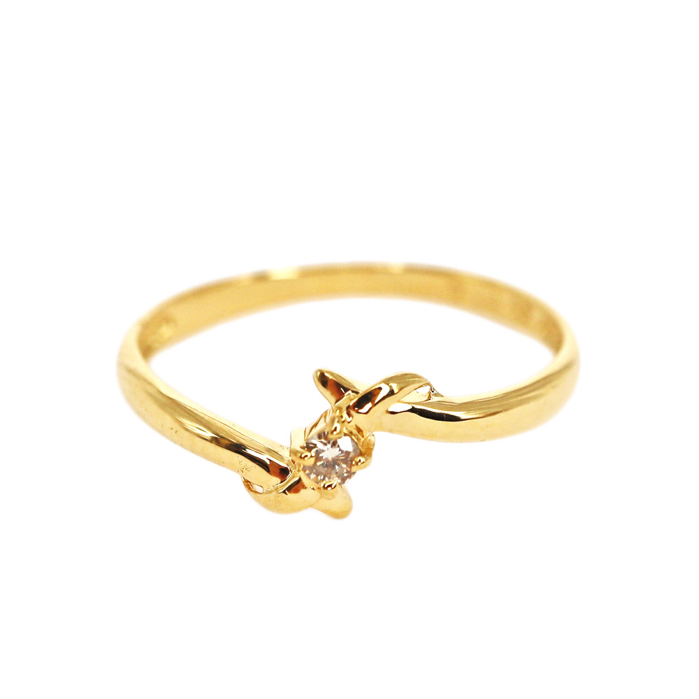 質屋かんてい局オンラインショップ / K18 18金 D0.04ct デザインリング 1.2g 約11号 指輪 ダイヤモンド【中古】