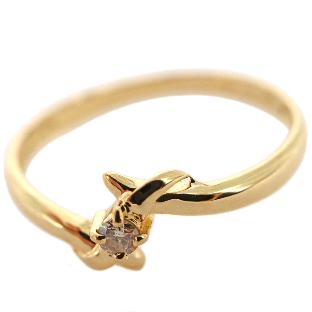 質屋かんてい局オンラインショップ / K18 18金 D0.04ct デザインリング 1.2g 約11号 指輪 ダイヤモンド【中古】