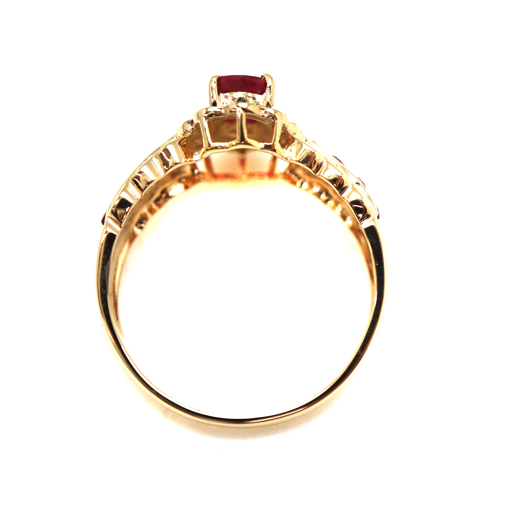 質屋かんてい局オンラインショップ / 18金 K18 ルビーリング D0.05ct リング 指輪 ルビー ダイヤモンド 【中古】