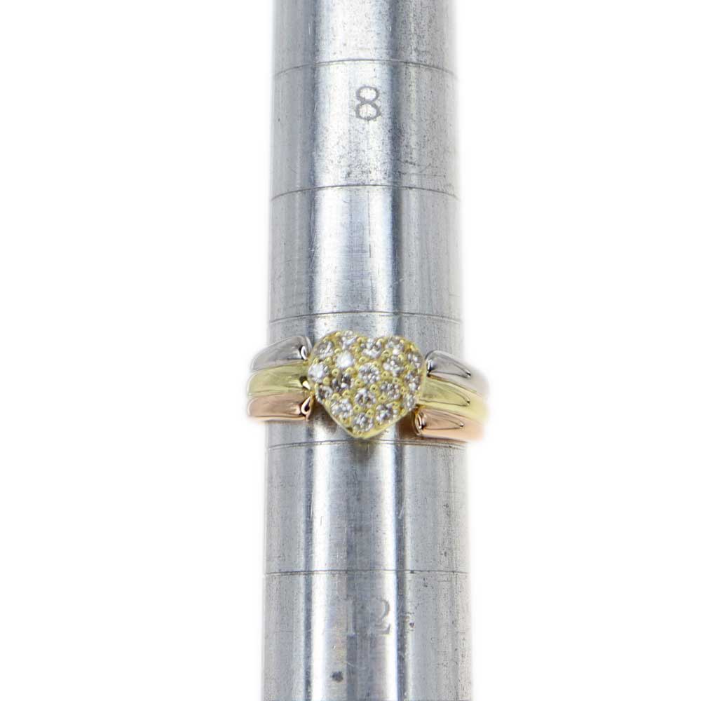 質屋かんてい局オンラインショップ / K18/Pt900 18金 YG/PG イエローゴールド/ピンクゴールド プラチナ900 ダイヤモンドリング D0.34ct 指輪 約10.5号【中古】