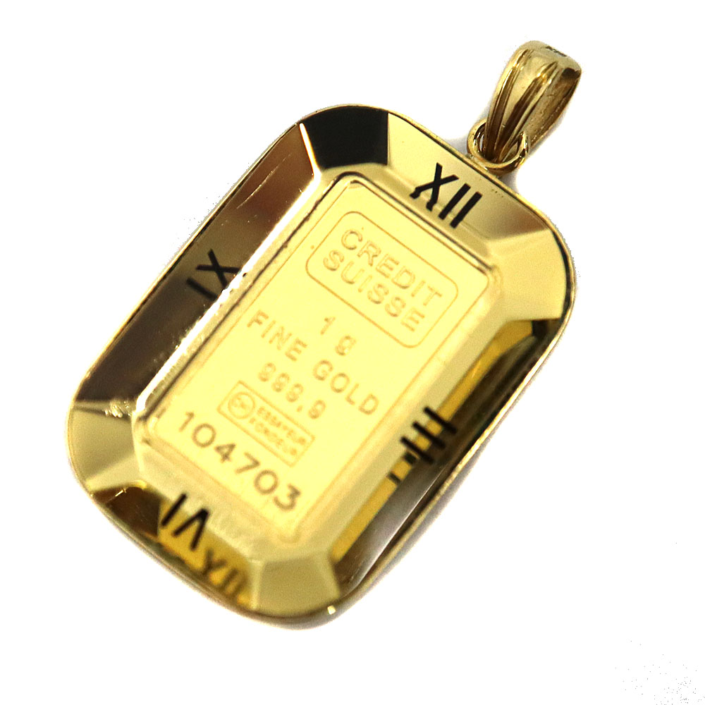 質屋かんてい局オンラインショップ / K18/K24 18金/24金 ガラス入り プレートトップ アクセサリー【中古】