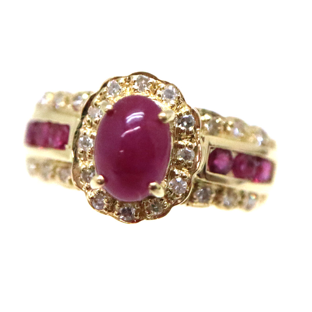 質屋かんてい局オンラインショップ / K18【18金】 R1.41/D0.17ctリング 指輪 金 ゴールド ルビー ダイヤモンド 約13号 3.5g ジュエリー 宝石 レディース【中古 ...