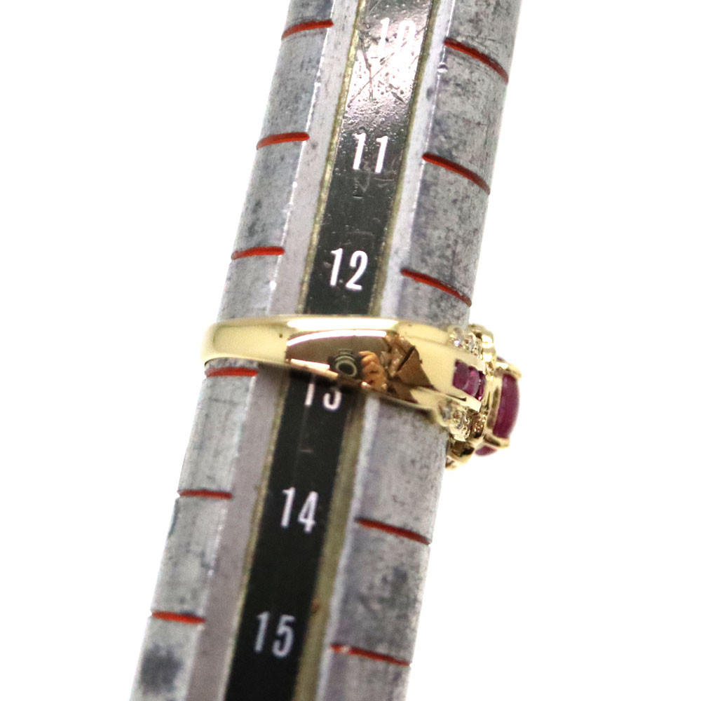 質屋かんてい局オンラインショップ / K18【18金】 R1.41/D0.17ctリング 指輪 金 ゴールド ルビー ダイヤモンド 約13号 3.5g ジュエリー 宝石 レディース【中古 ...