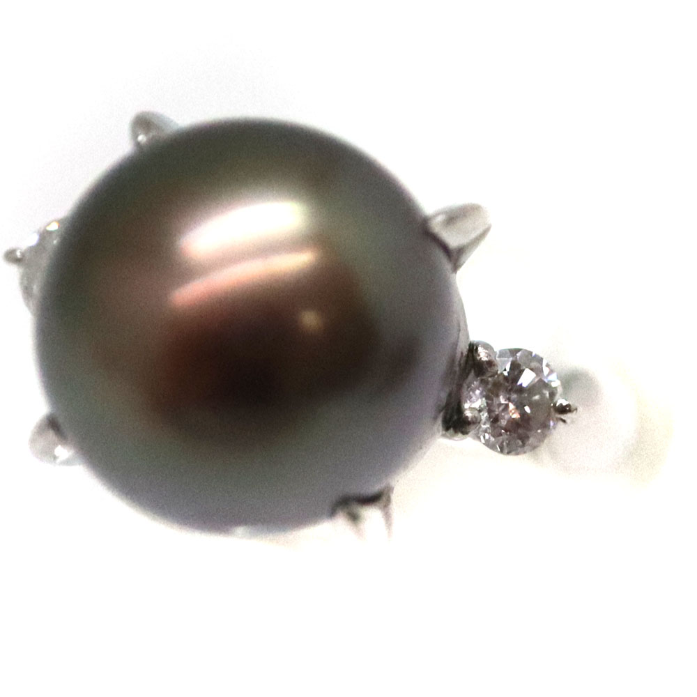 質屋かんてい局オンラインショップ / プラチナ900 Pt900 クロチョウパール D0.24ctリング 指輪 ダイヤモンド 【中古】