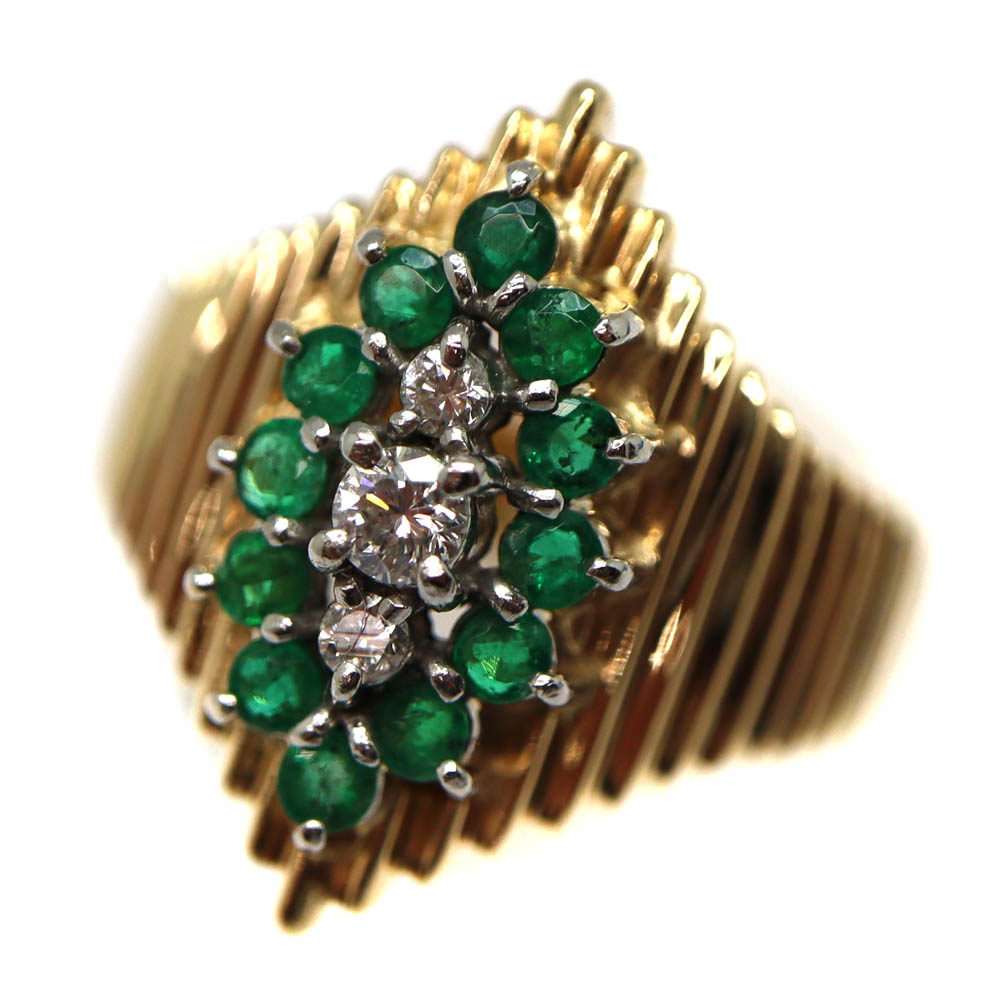 質屋かんてい局オンラインショップ / K18 18金 Pt900 プラチナ E0.48/D0.13ct リング 指輪 ジュエリー 【中古】