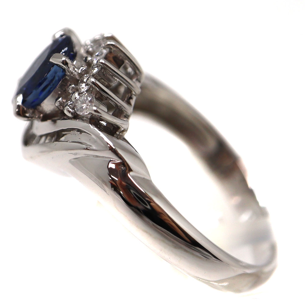 質屋かんてい局オンラインショップ / プラチナ900 Pt900 S0.81/D0.19ct サファイア/ダイヤモンドリング 指輪 【中古】