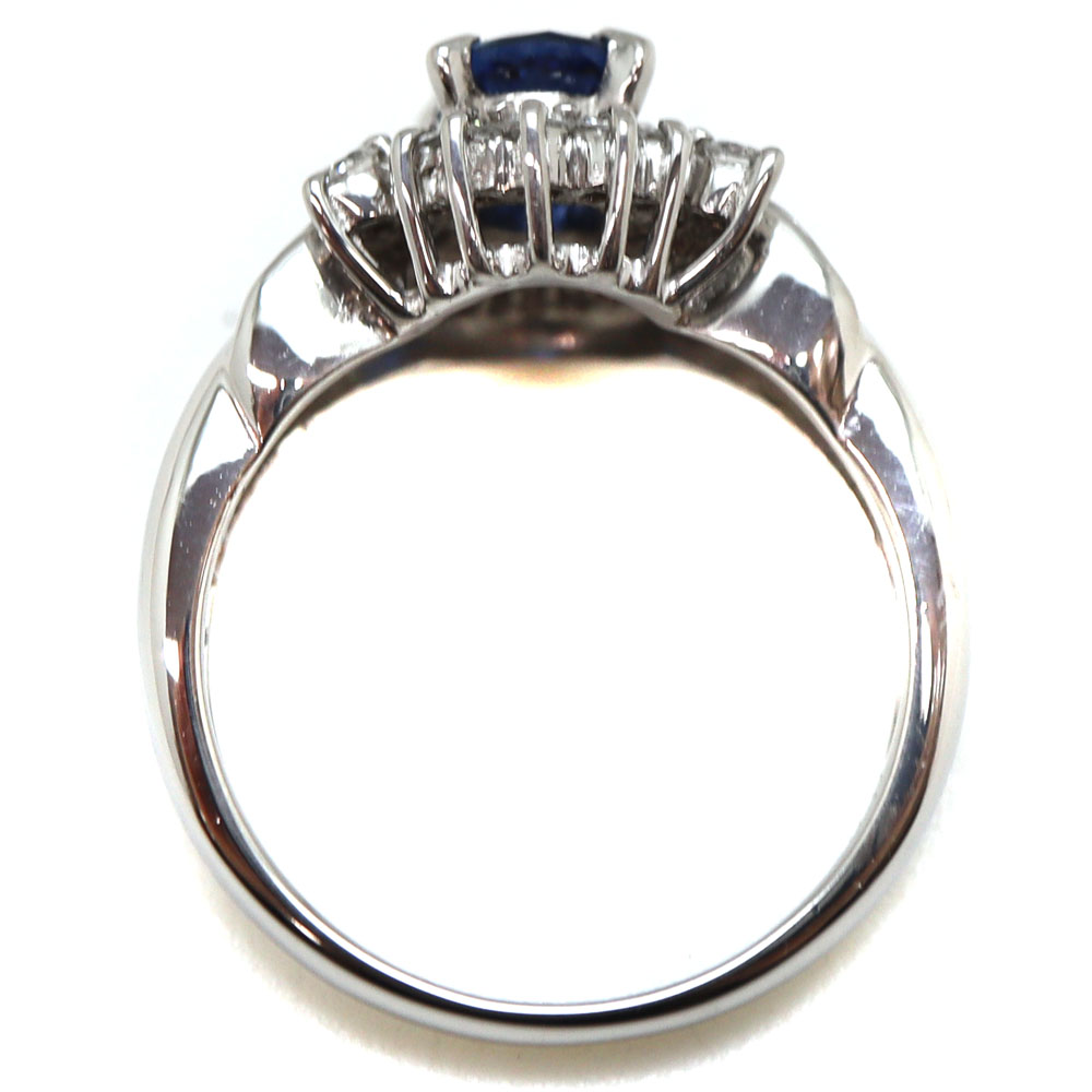 質屋かんてい局オンラインショップ / プラチナ900 Pt900 S0.81/D0.19ct サファイア/ダイヤモンドリング 指輪 【中古】