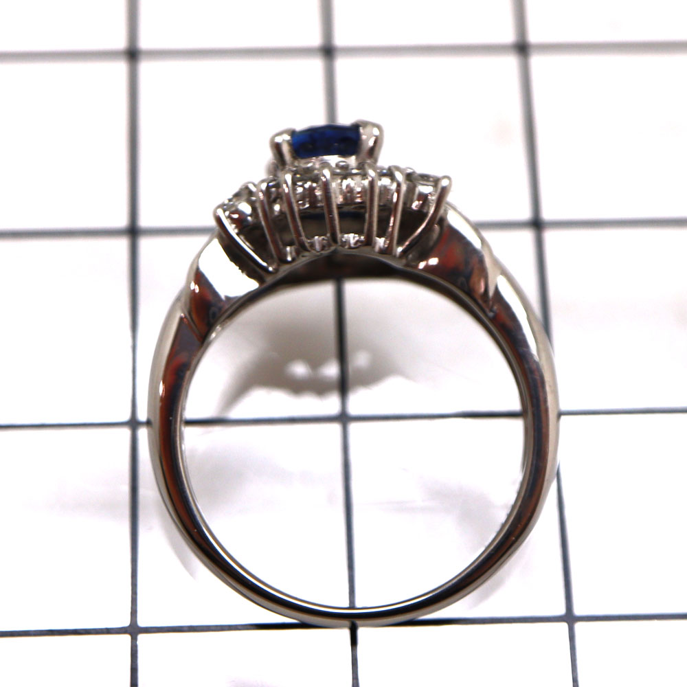 質屋かんてい局オンラインショップ / プラチナ900 Pt900 S0.81/D0.19ct サファイア/ダイヤモンドリング 指輪 【中古】