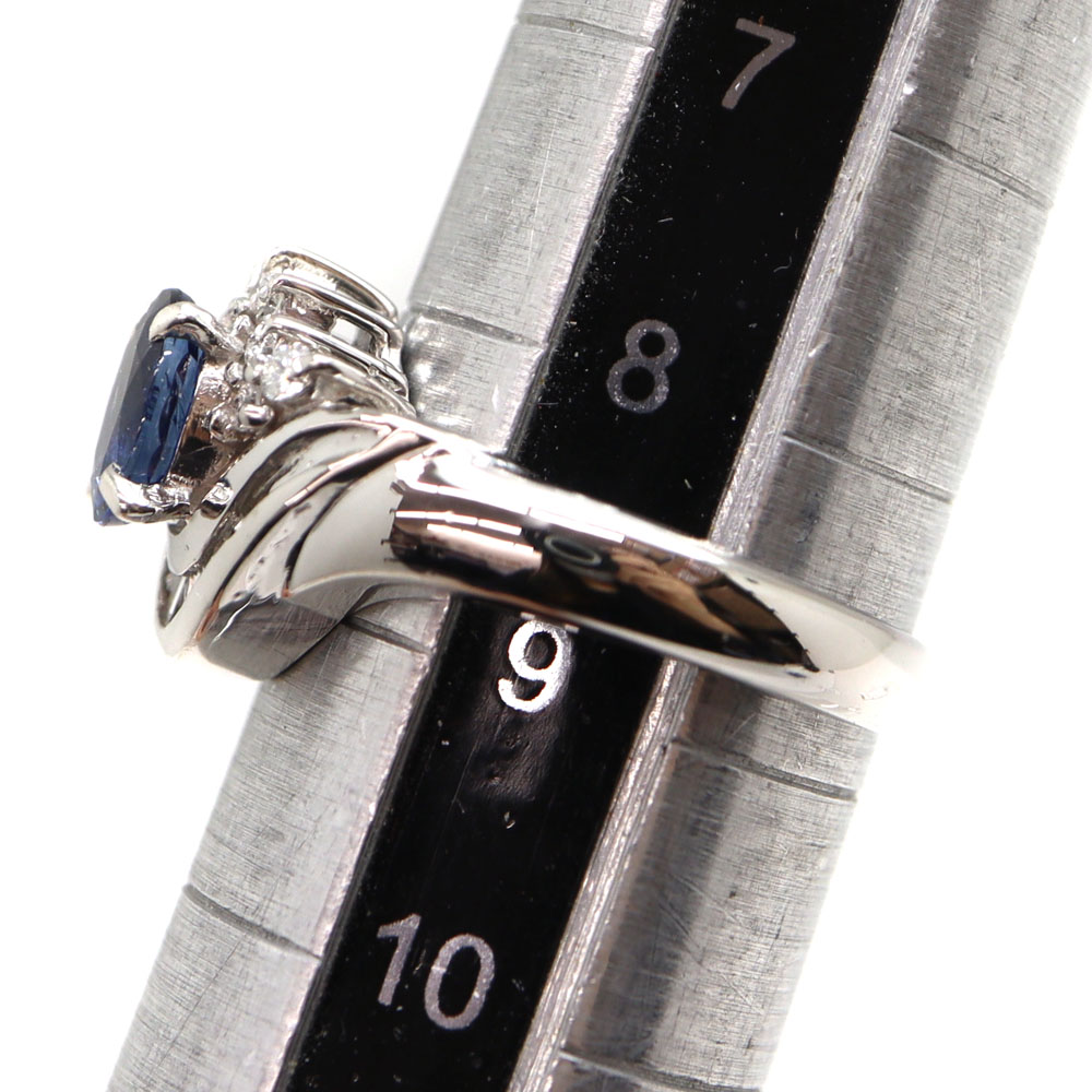 質屋かんてい局オンラインショップ / プラチナ900 Pt900 S0.81/D0.19ct サファイア/ダイヤモンドリング 指輪 【中古】
