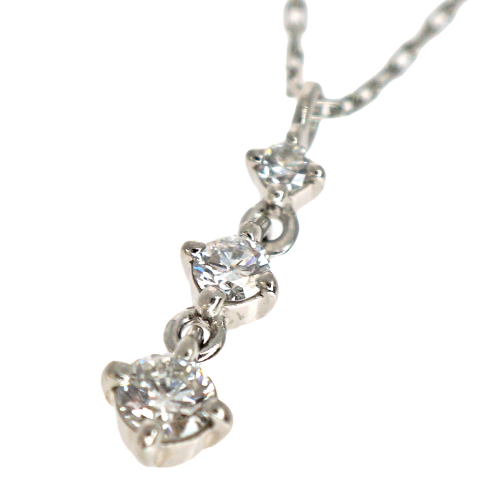 質屋かんてい局オンラインショップ / ete【エテ】0.1ct石付きネックレス Pt850 Pt900 プラチナ platinum 白金 約40.5cm ブランド ジュエリー アクセサリー ...