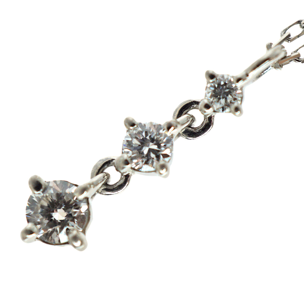 質屋かんてい局オンラインショップ / ete【エテ】0.1ct石付きネックレス Pt850 Pt900 プラチナ platinum 白金 約40.5cm ブランド ジュエリー アクセサリー ...