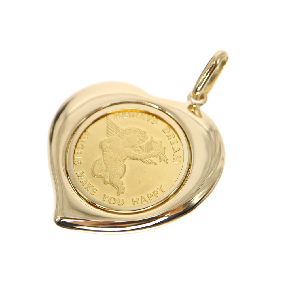 質屋かんてい局オンラインショップ / K24 24金 K18 18金枠付きコイントップ 4.8g【中古】