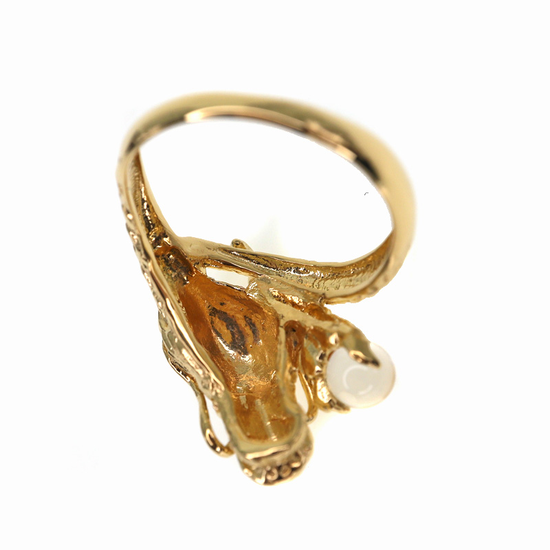 質屋かんてい局オンラインショップ / K18 18金 D0.01ct 指輪 龍 ロック･クリスタル クォーツ リング ジュエリー【中古】