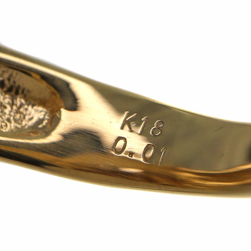 質屋かんてい局オンラインショップ / K18 18金 D0.01ct 指輪 龍 ロック･クリスタル クォーツ リング ジュエリー【中古】