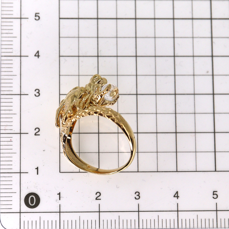 質屋かんてい局オンラインショップ / K18 18金 D0.01ct 指輪 龍 ロック･クリスタル クォーツ リング ジュエリー【中古】