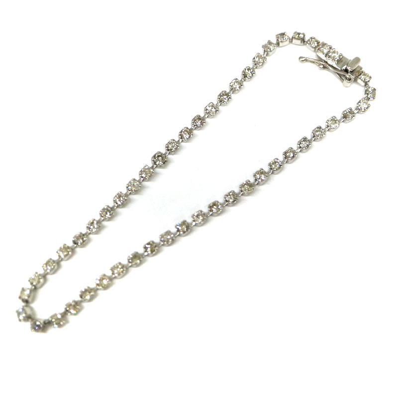 質屋かんてい局オンラインショップ / Pt850 D2.00ctテニスブレスレット 金 プラチナ ダイヤモンド 腕周り:約17cm 5.7g 新品仕上げ済み USED-9【中古】A21 ...